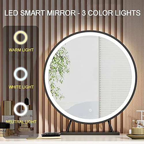 Insiy Vanity Desk with Drawers and Touch Screen Dimming Mirror Vanity Table Elegant Makeup Table for Bedroom Dressing Table with Chair