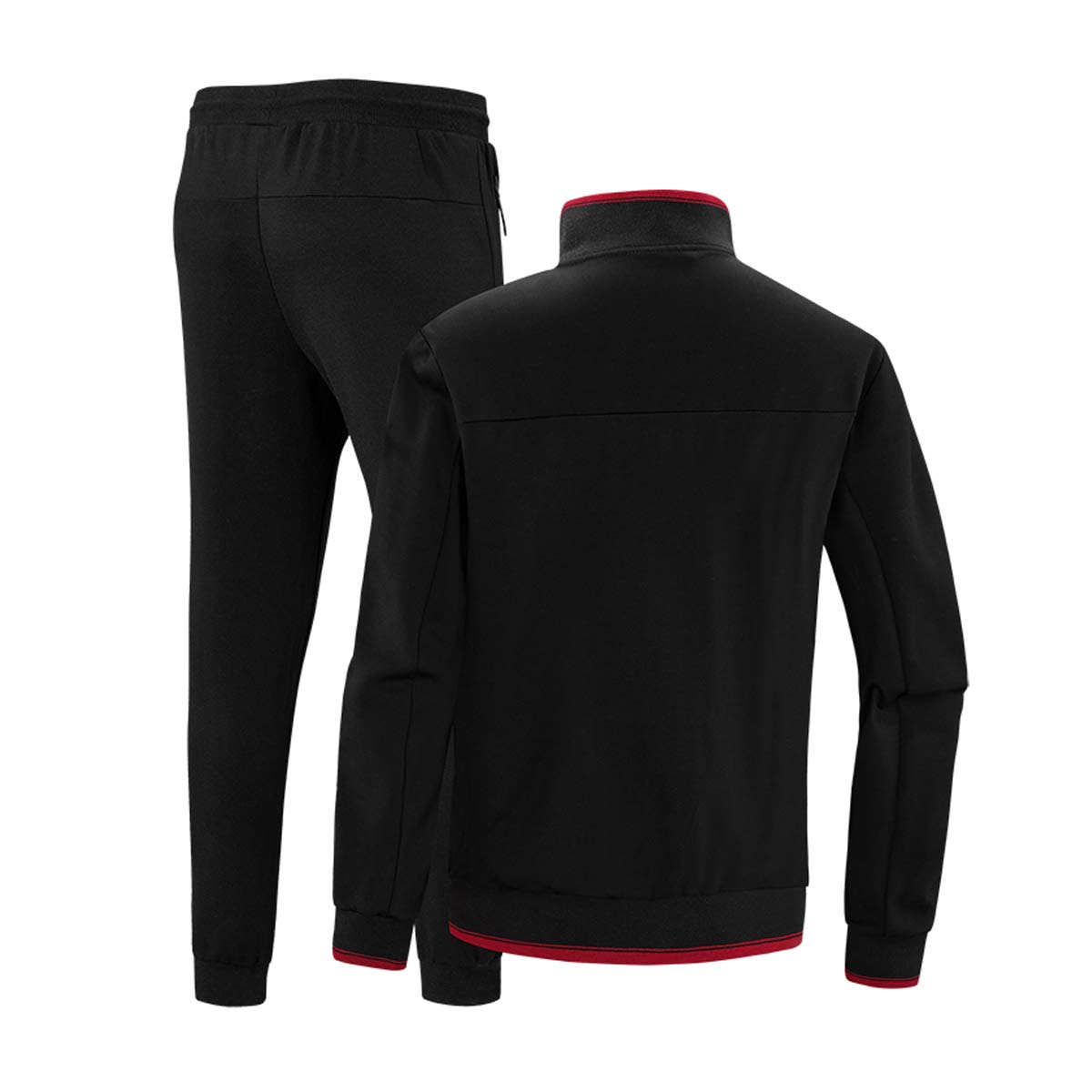 INVACHI Men's 2-Piece Full Zip Athletic Tracksuit Set Jacket & Pants for Active Fitness and Jogging