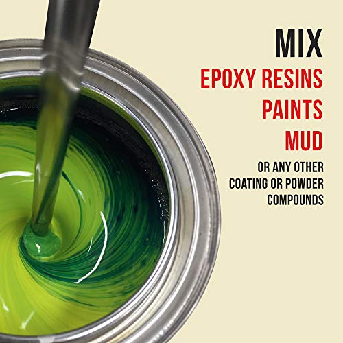 TCP Global Paint, Epoxy Resin, Mud Power Mixer Blade Drill Tool for Mixing Quarts and Gallons (2 Pack) - 10" Long, 1/4" Round Drill Shaft, 2.5" Plastic Paddles - Stirring Cans, Buckets, Pails and Cups