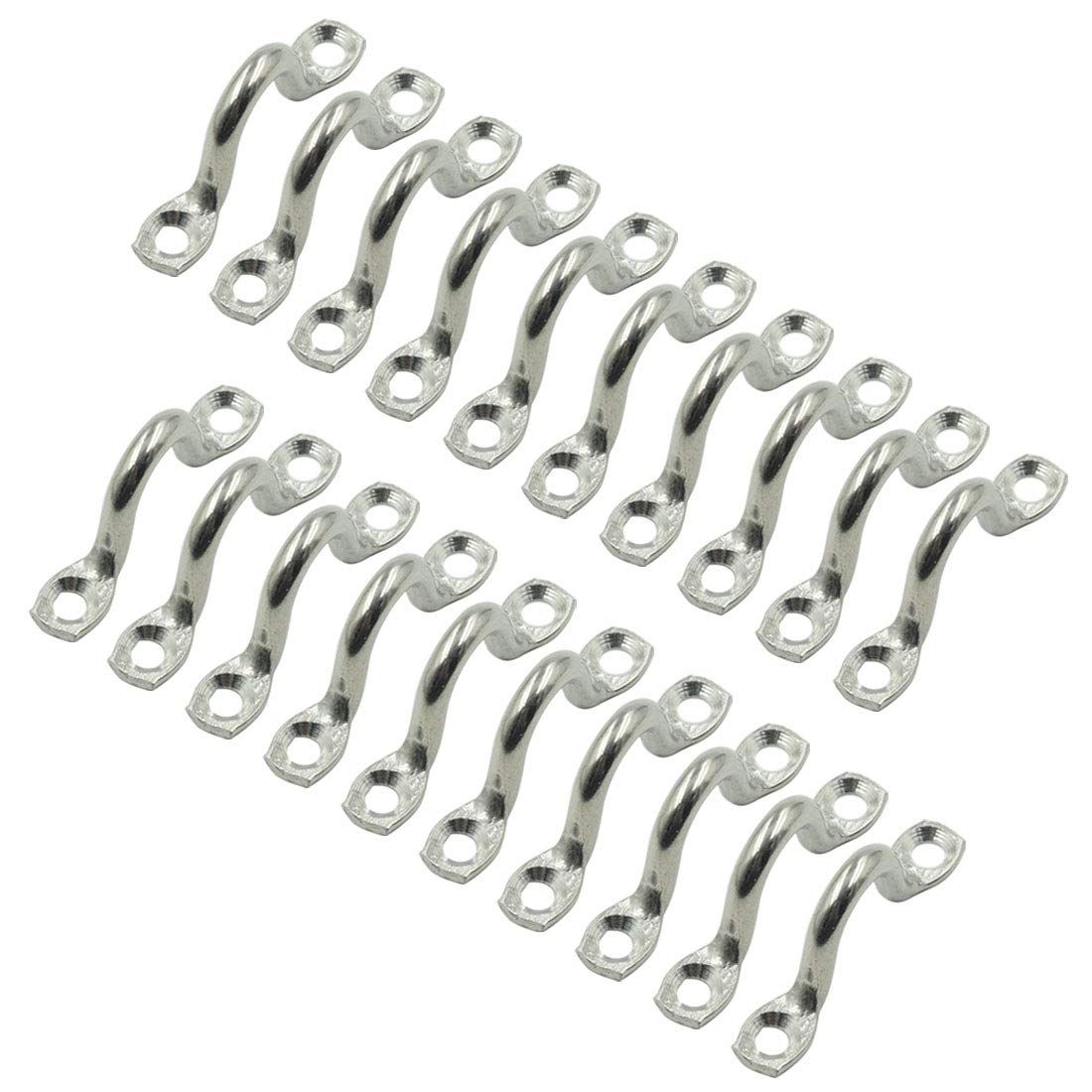 Hxchen 20Pcs M4 316 Stainless Steel Bimini Boat Top PAD Eye, Eye Straps, Tie Down, Kayak Deck Loops, Tie Down Anchor Point, footman's Loop for Kayak Canoe Rigging