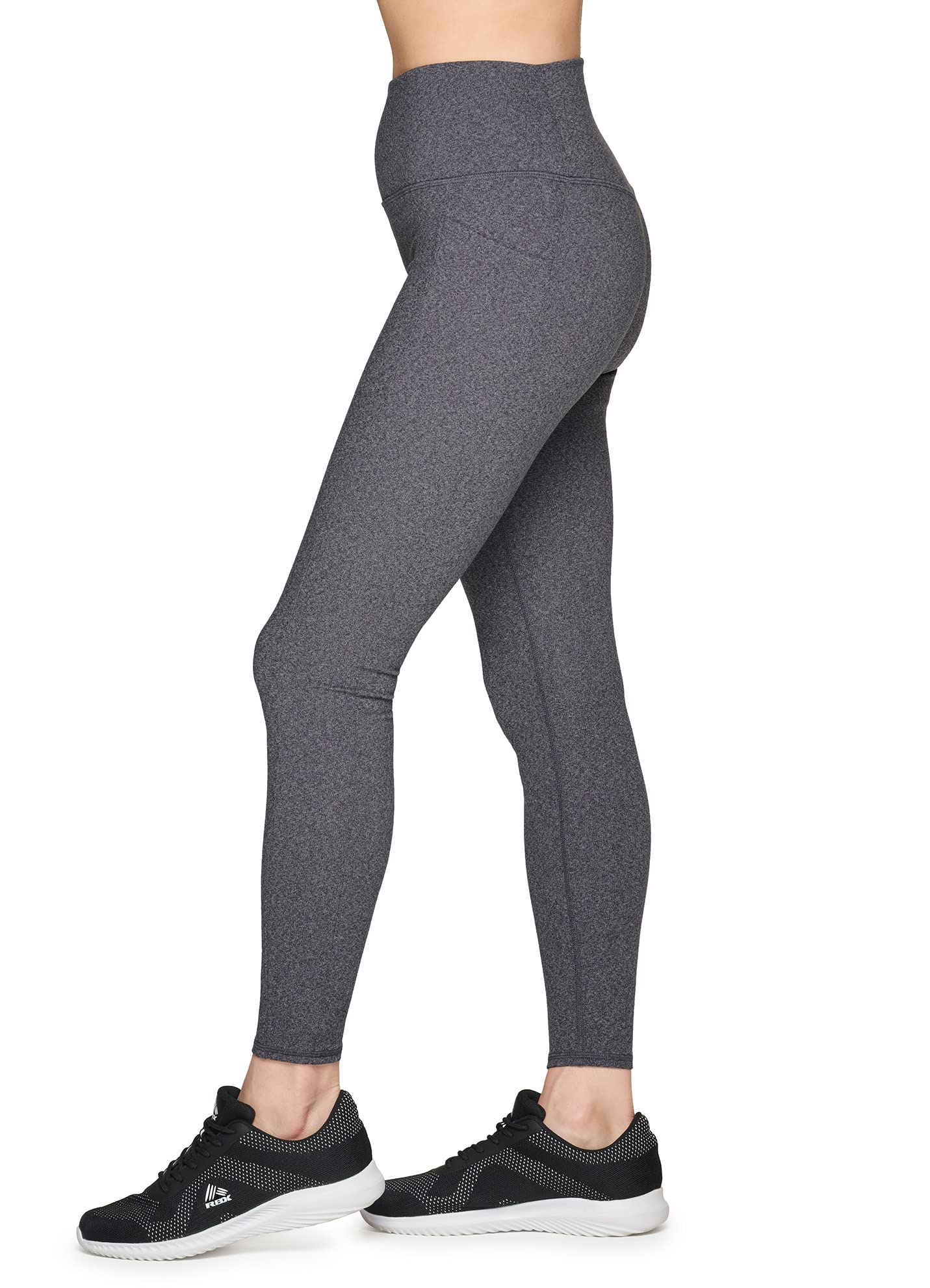 RBX Women's Buttery Soft Squat Proof Legging Space Dye Legging Heathered Grey/Black XS