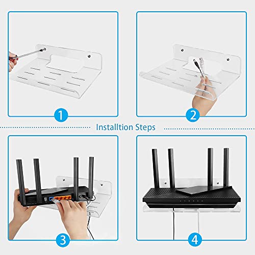 Valink Acrylic Floating Wall Shelves Hanging Shelves,Wall Mounted Acrylic Small Wall Shelf Floating Shelves for Speakers