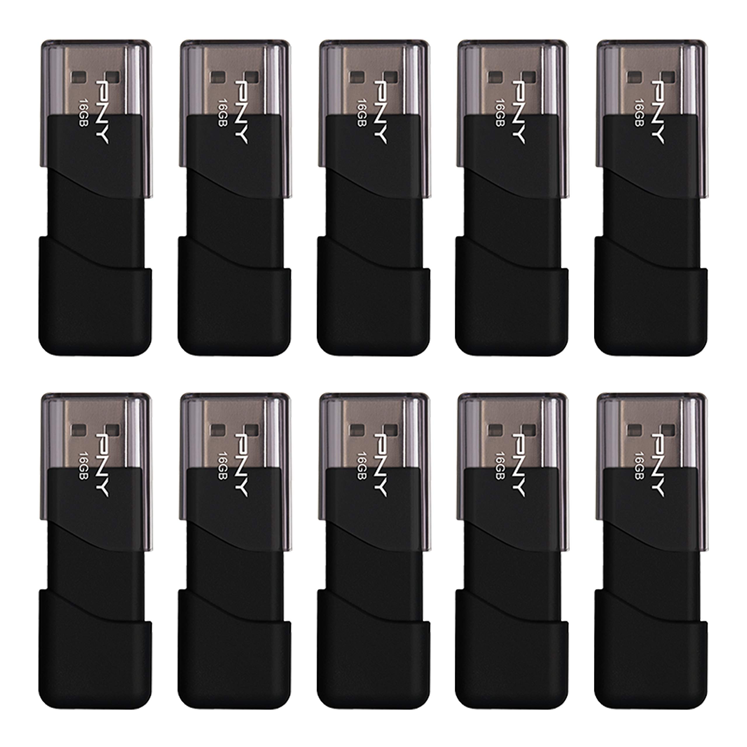PNY 16GB Attaché 3 USB 2.0 Flash Drive 10-Pack & 32GB Turbo Attache 3 USB 3.0 Flash Drive 5-Pack