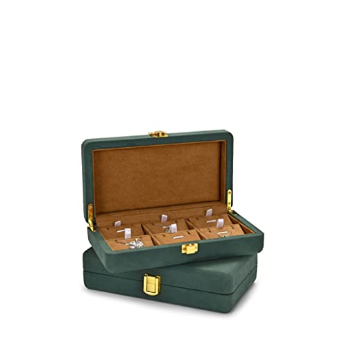 VIBY Green Multi-function Velvet Ring Display Boxwith Microfiber Jewelry Organizer Case for Pendant Bracelet ( Color : E , Size : 20.5*11.5*5.5cm )
