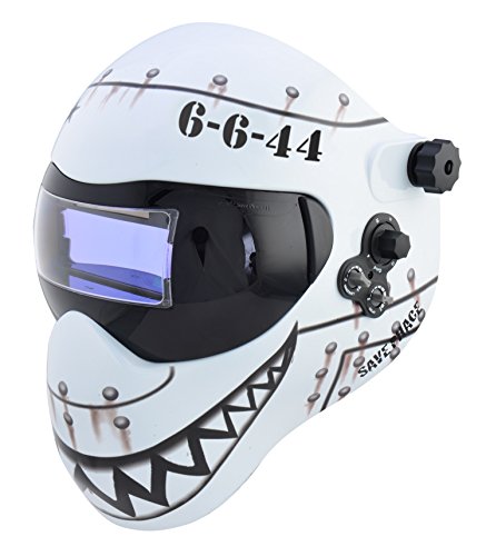 Save Phace Auto Darkening Welding Helmet D-Day EFP E Series - Ear to Ear Vision Welder Hood Grinding Mask with External 2 x 4" Adjustable ADF for SMAC/MIG/TIG/SPOT - 2 Sensors Solar Powered (3012602)