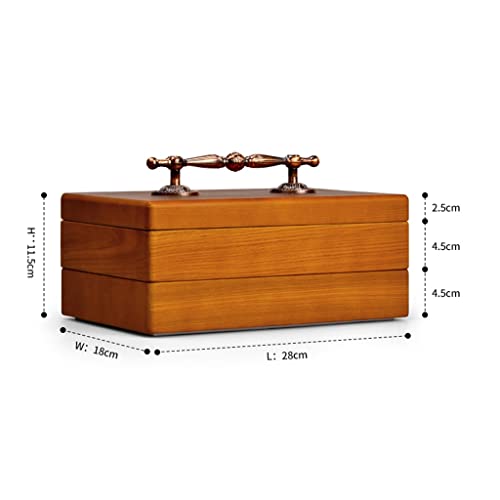 VIBY Multifunctional Solid Wood Box High Capacity Microfiber Jewelry Organizer Storage for Earrings Rings Necklace (Color : E, Size