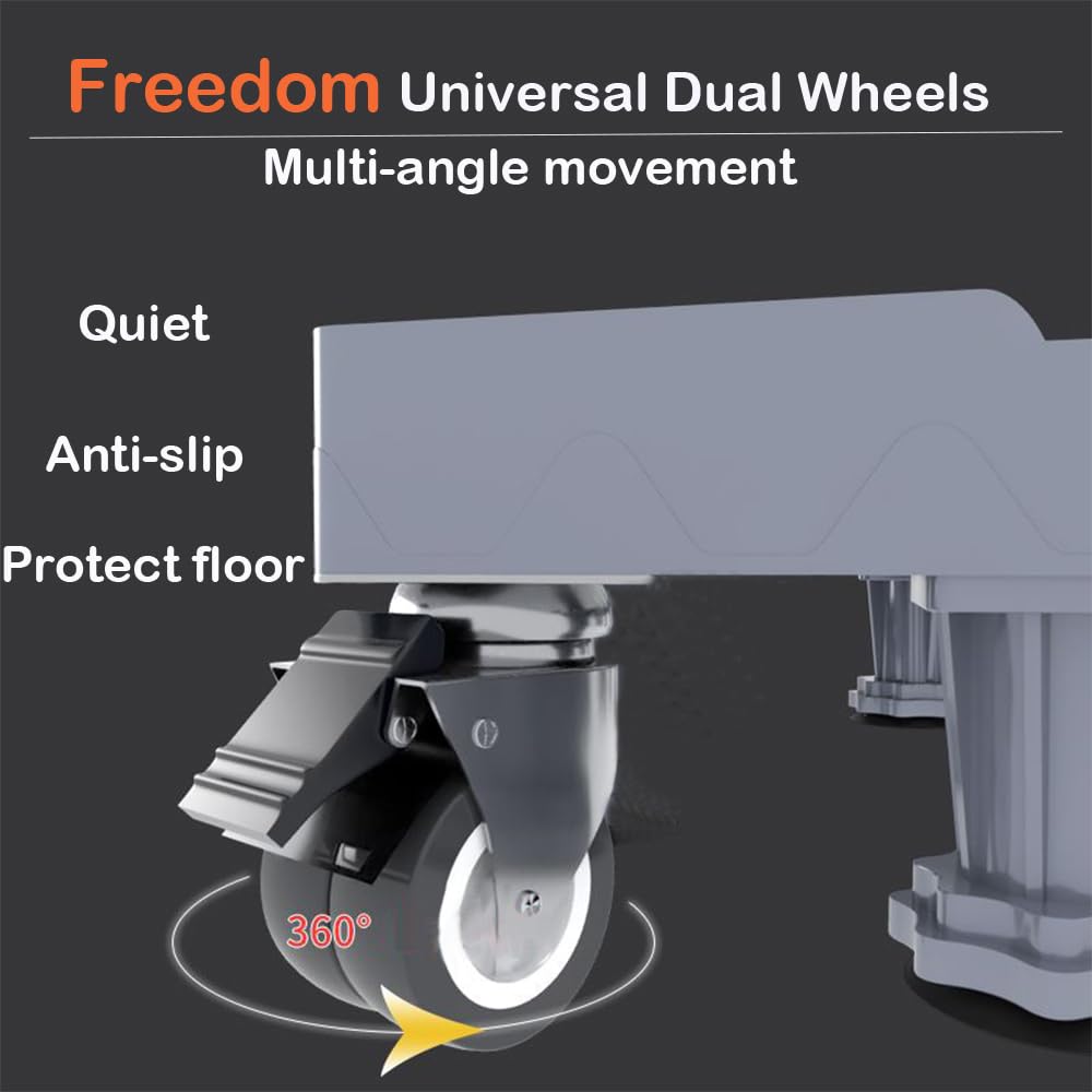Washing Machine Stand Mini Fridge Stand Height Adjustable Washer and Dryer Pedestal Universal Stand Base with 4 Strong Heavy Duty Feet for Washing Machine Laundry and Refrigerator (Gray)