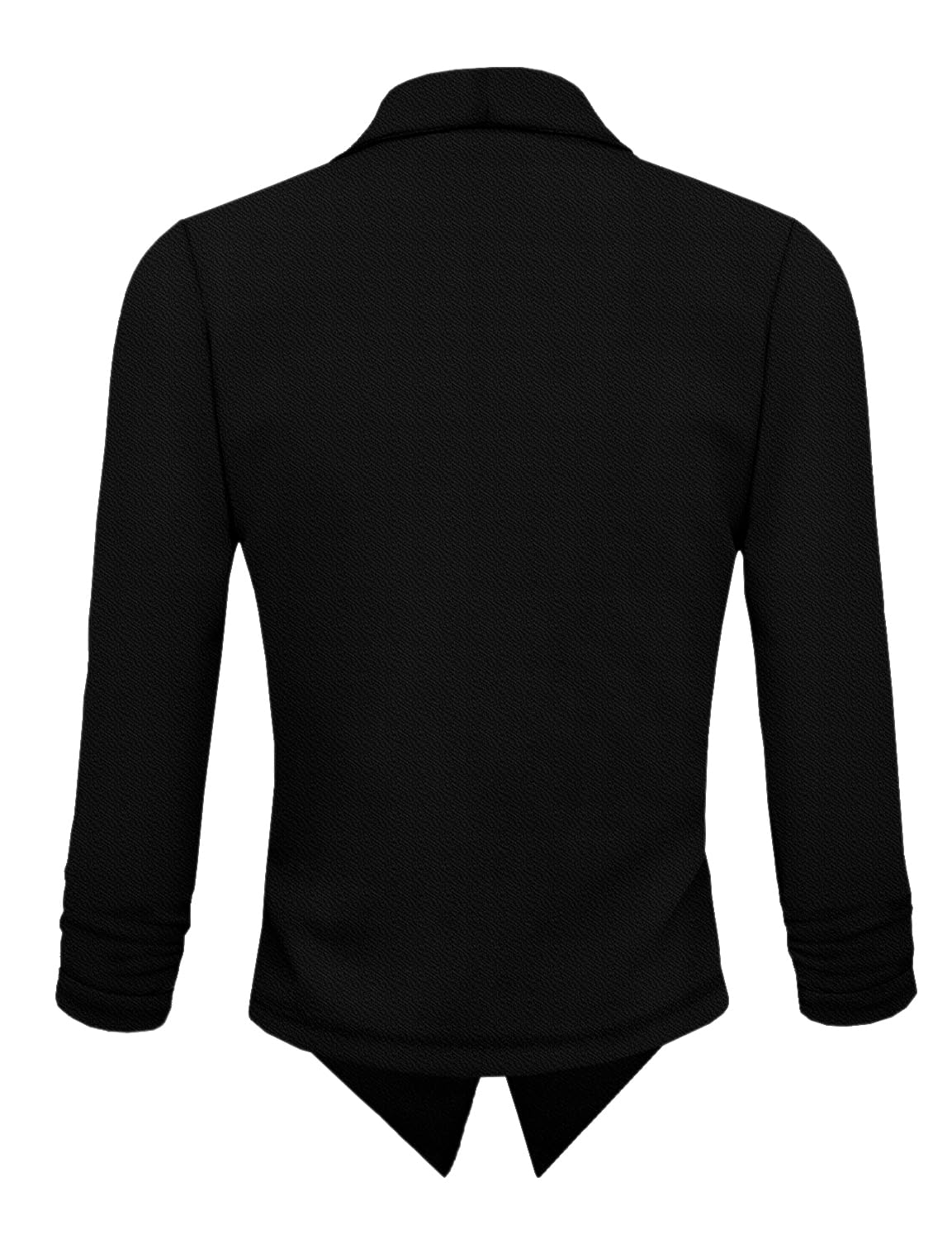 Hybrid & Company Lightweight Open Front Cardigan Classic Ruched Sleeve Work Office Blazer Suit Jackets Black