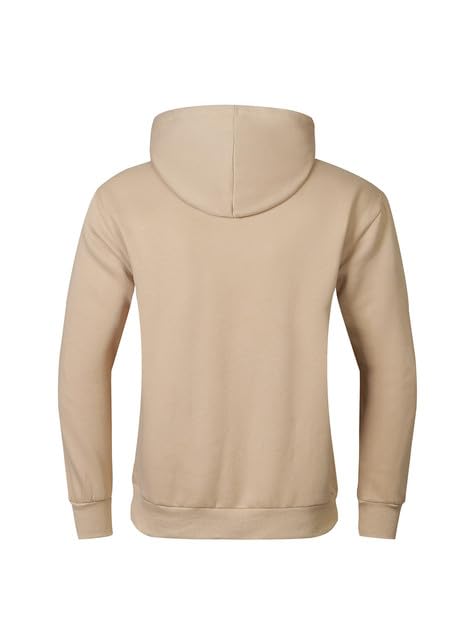 JMIERR Mens Lightweight Cotton Hoodies Winter Casual 1/4 Sweatshirts Loose Fit Drawstring Pullover Shrits, US40(M), A Khaki