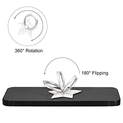 uxcell Transparent Phone Ring Holder, Clear Finger Grip Stand for Phone, Case, Tablet (Star Shape)