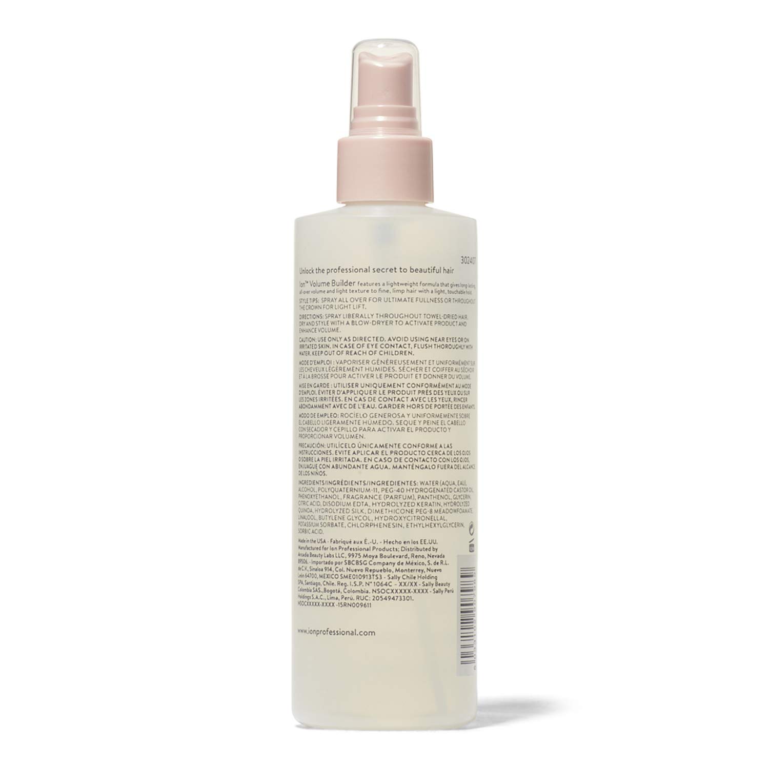 ion Volume Builder, Vegan, Light Texture, Touchable Hold, Heat-Activated, Damp or Dry Hair