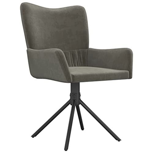 vidaXL Swivel Dining Chairs in Luxurious Dark Gray Velvetā Modern and Stylish, Comfortable Foam-Filled Seat, Perfect for Elegant Dining and Living Spaces