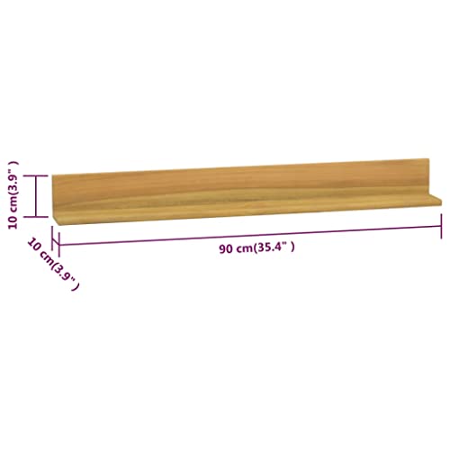 vidaXL Wall Shelves 2 pcs 35.4"x3.9"x3.9" Solid Wood Teak