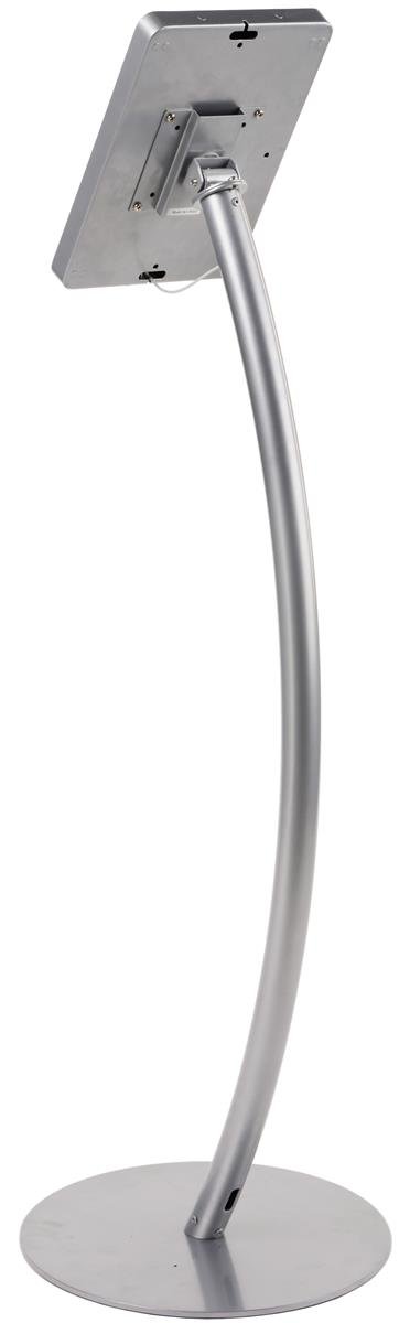 iPad Kiosk Display Stand for Floor, Curved Post, Rotating and Tilting, Locking Enclosure - iPad 2, 3, 4 and Air, Hidden Home Button