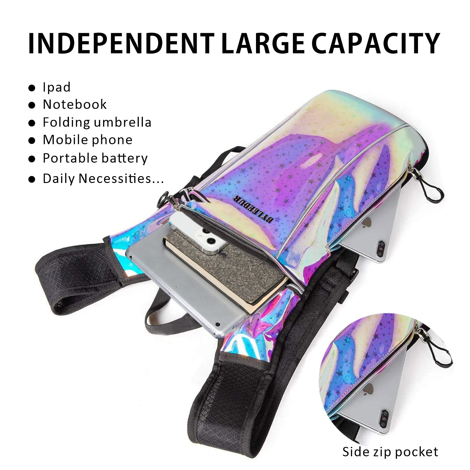 Hydration Backpack with 2L Water Bladder for Men & Women Suitable for Festivals, Raves, Hiking, Biking, Climbing, Running, Outdoors and More (Stars)
