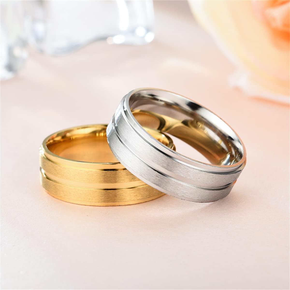 nylry Stainless Steel Ring for Men Matte Brushed Ring Cool Shell Band Rings Classic Simple Plain Ring Wedding Band Ring Comfort Fit Set for Women Men Size 6 to 12 3PCS 9