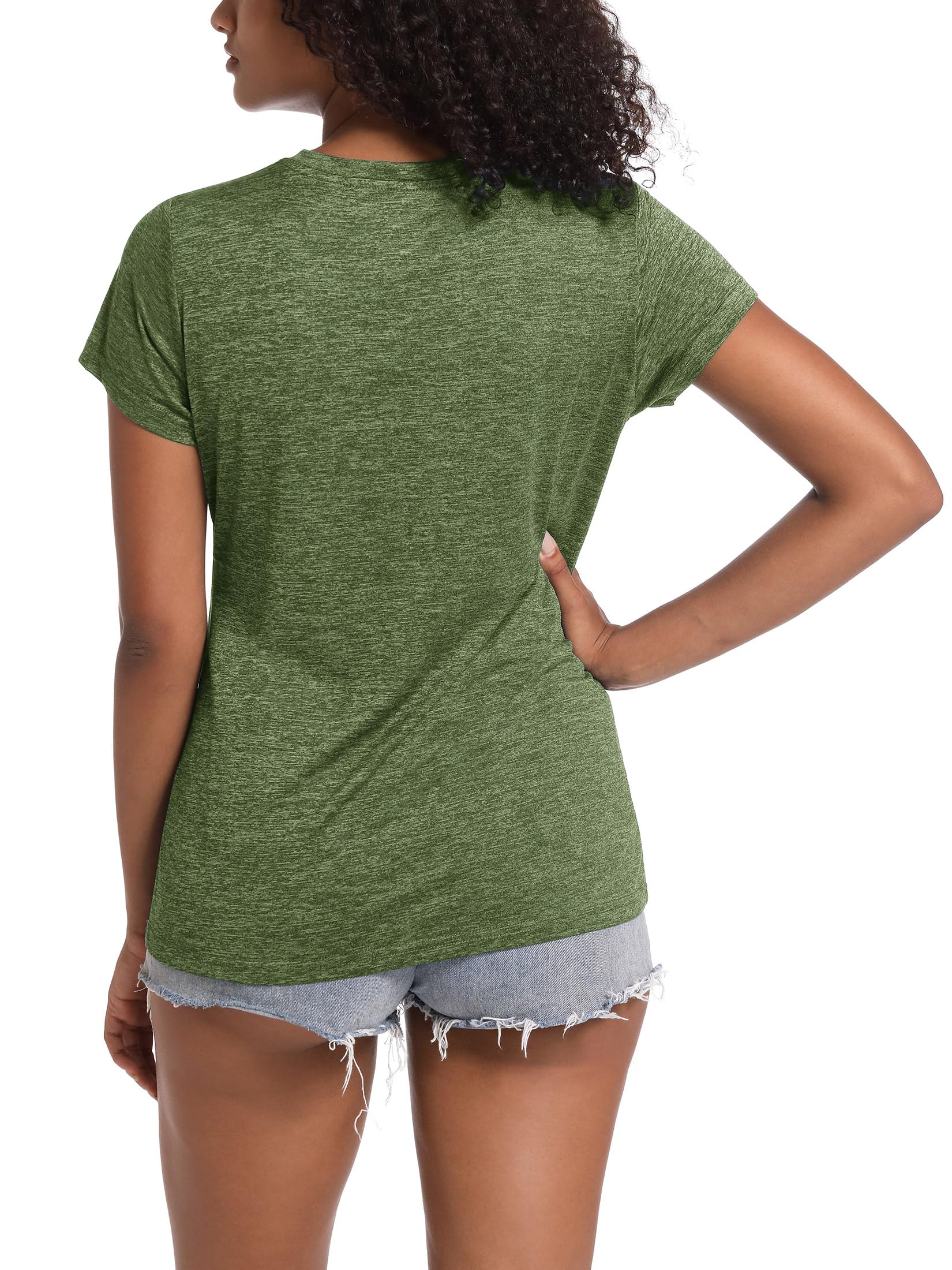 MAGCOMSEN Womens Short Sleeve V Neck T-Shirts 3 Bulk Quick Dry Lightweight Athletic Tees Workout Tops Moisture Wicking Performance Shirts