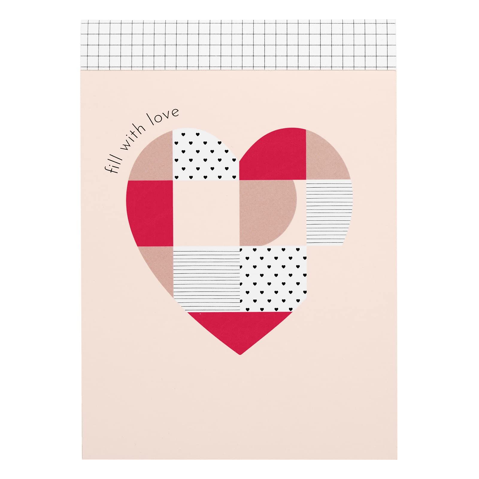 kikki.K Choose Love Collection - B6 Feature Notepad in Blush, Write Sweet Messages or Jot Down Notes, Die Cut in Heart Shape Page Design, 52 Cards, 4.02" L x 2.83" W x 0.94" H