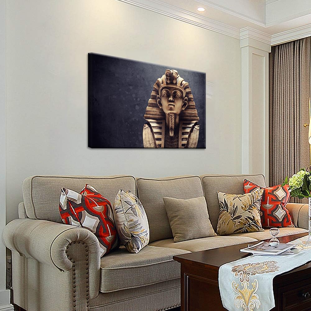 iHAPPYWALL Retro Egypt Ancient Wall Decor Egyptian Pharaoh King Egyptian Pictures for Living Room Home Deocr Giclee Wrapped Print Ready to Hang 24x36inch