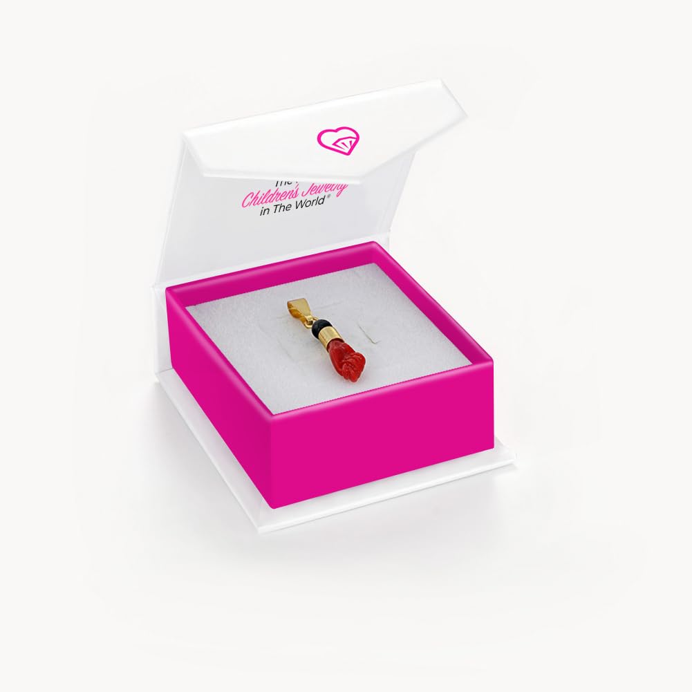 In Season Jewelry Gold Plated Red Figa Hand Amulet Pendant - Good Luck Charm, Evil Eye Protection, Unisex, Christmas