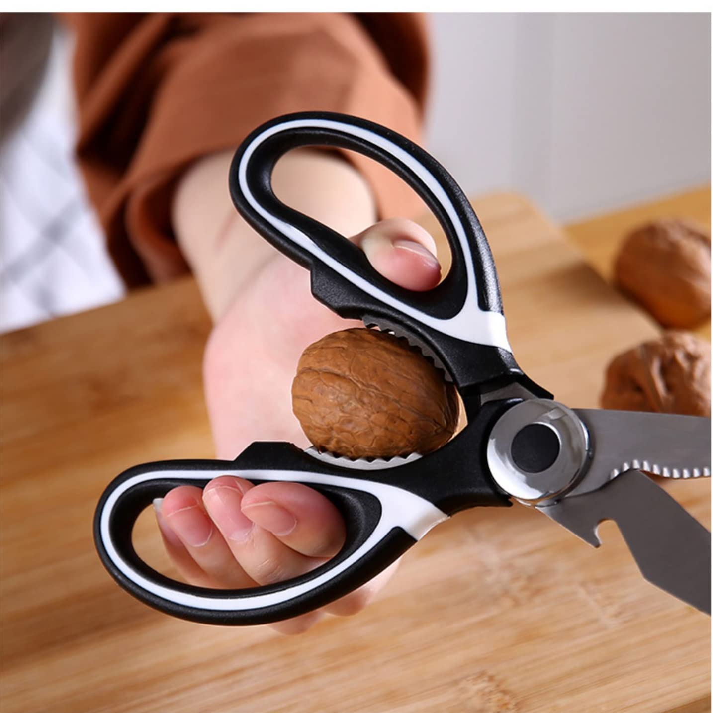 Kitchen Scissors,Kitchen Shears,Poultry Shears,Heavy Duty Cooking Scissors, Multi-Purpose Kitchen Shears with Cover for Poultry, Meat, Herb Cutting, Stainless Steel