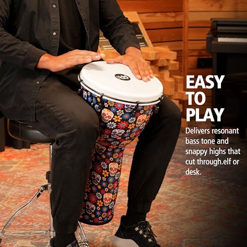 Meinl Percussion Djembe Hand Drum Circle Instrument with Synthetic Shell and Head, Alpine Series β NOT Made in China β Easy Tuning, 2-Year Warranty (ADJ12-SI)