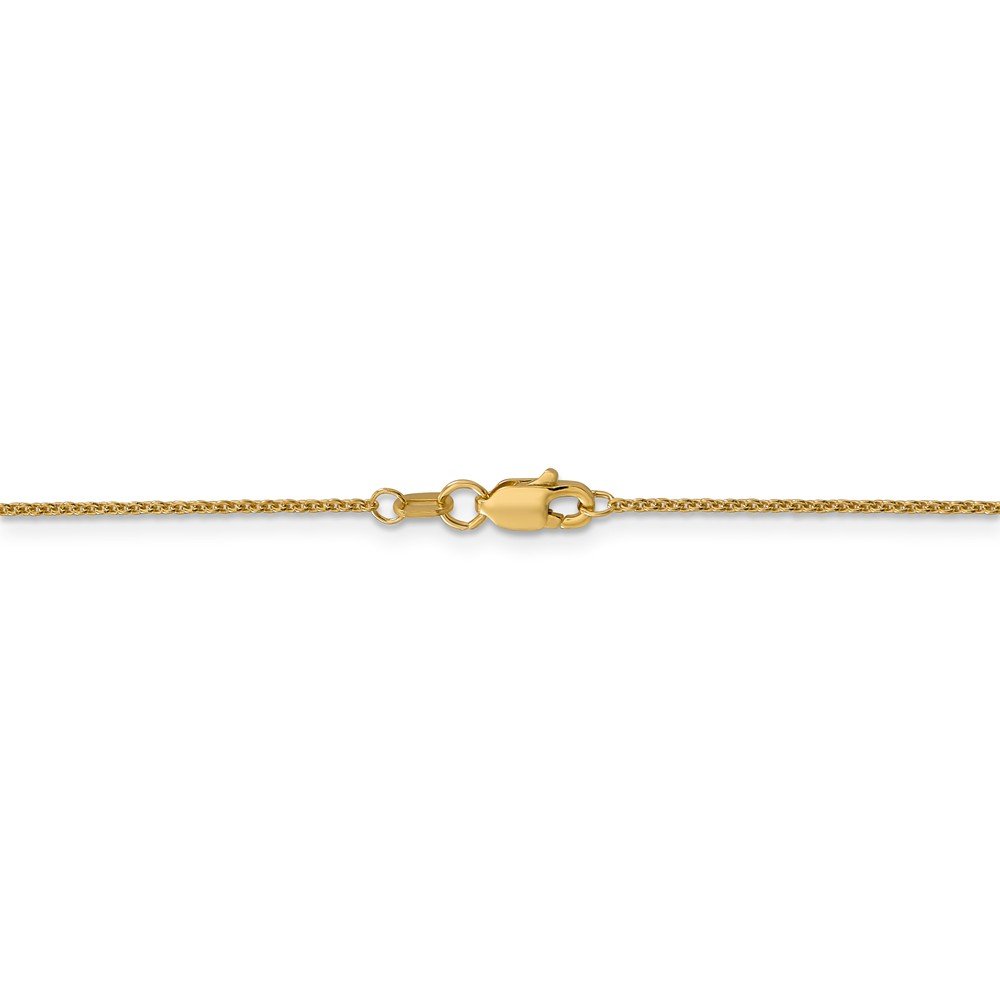 Jewelry Pilot 18K Yellow Gold 1.15mm Diamond Cut Cable Chain Necklace with Lobster Claw - 16" inches