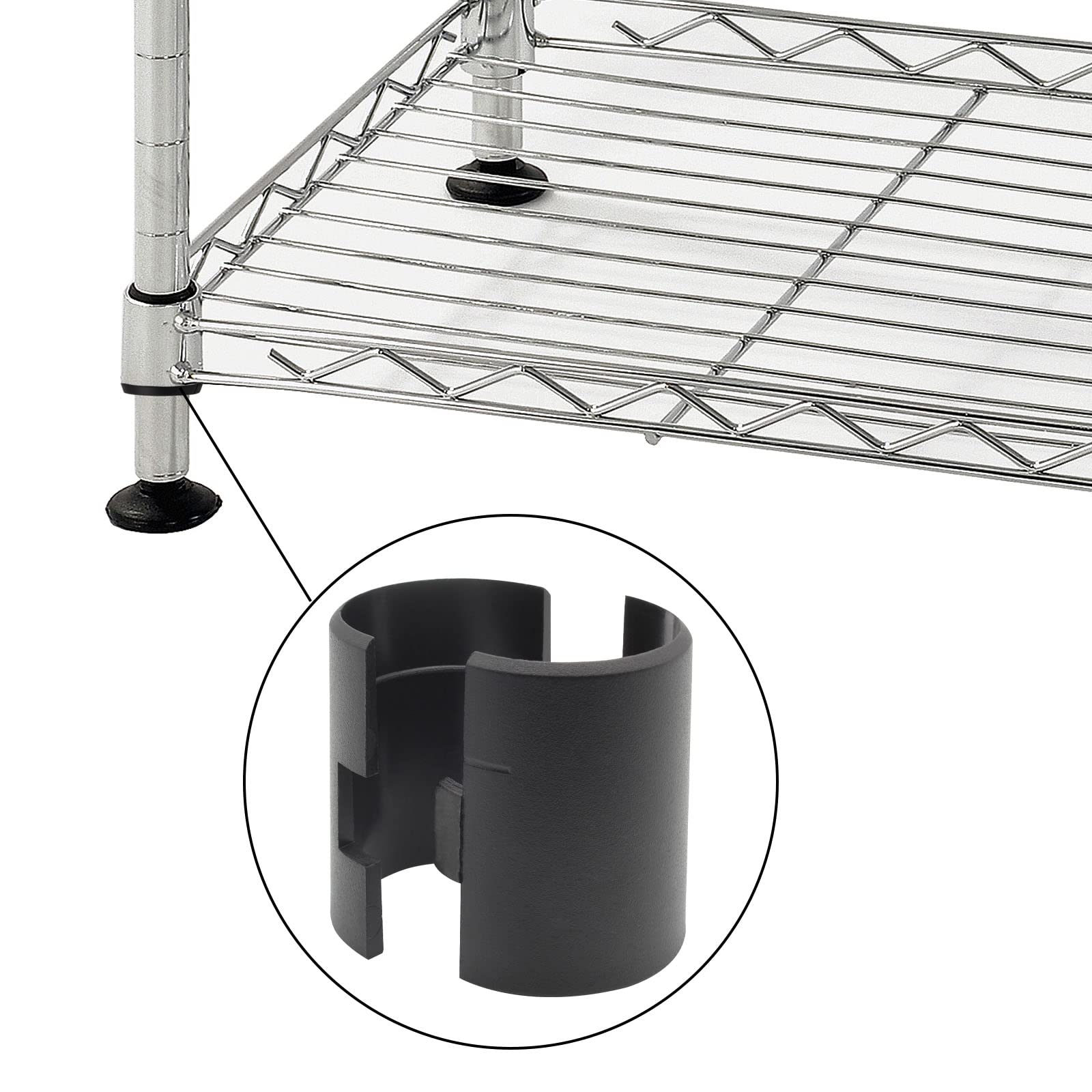 Jersvimc 36 Pair(72 Piece) 1/2 Inch Wire Shelf Lock Clips, Shelving Plastic Clips Replacement Sleeve Shelf Clips for Wood Metal Wire Shelving Post Pole