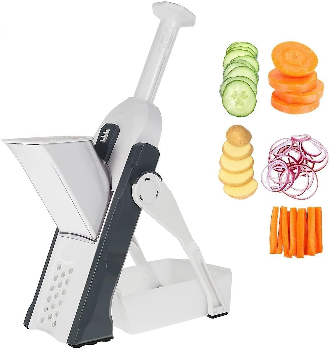 IONAS Slicer | Vegetable Chopper | Mandoline slicer for kitchen | Fries cutter | Potato chopper | Vegetable Chopper Potato | Vegetable Slicer Mandolin | Slicer Vegetable Cutter | Potato Cutter Gray