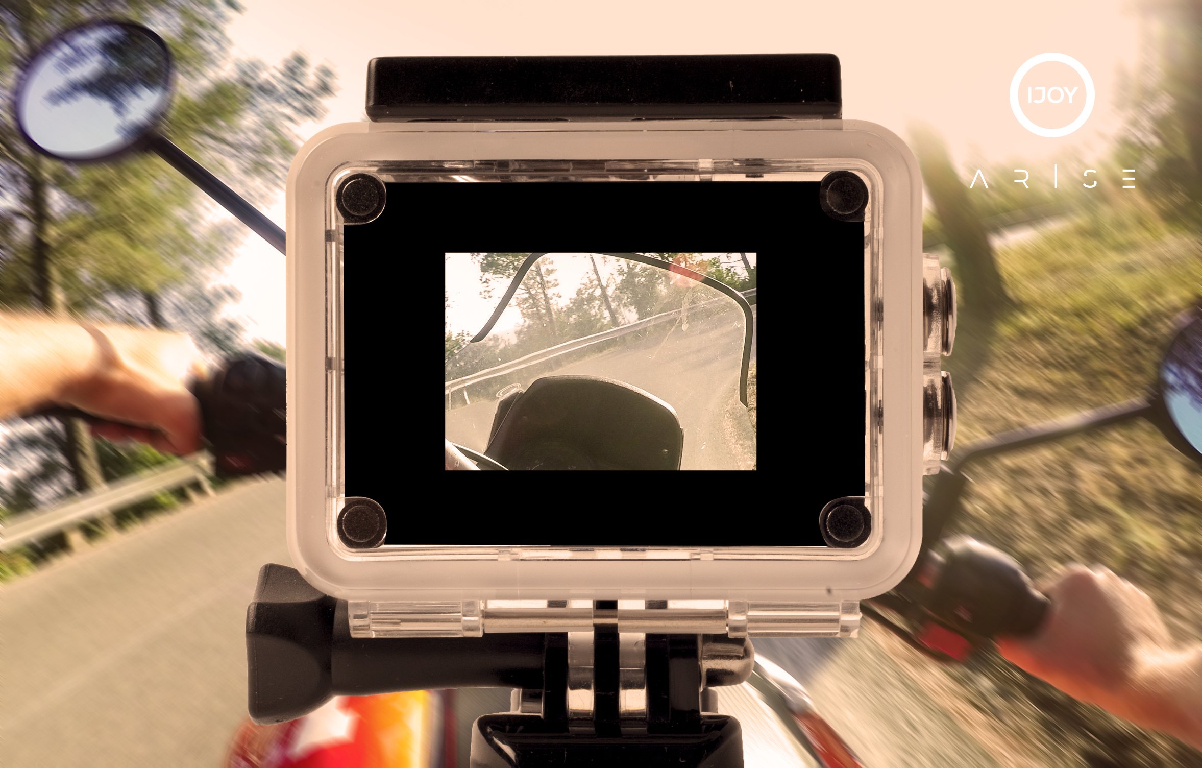 iJoy Arise 1080p Waterproof Action Cam Camera with Mounts and Accessories