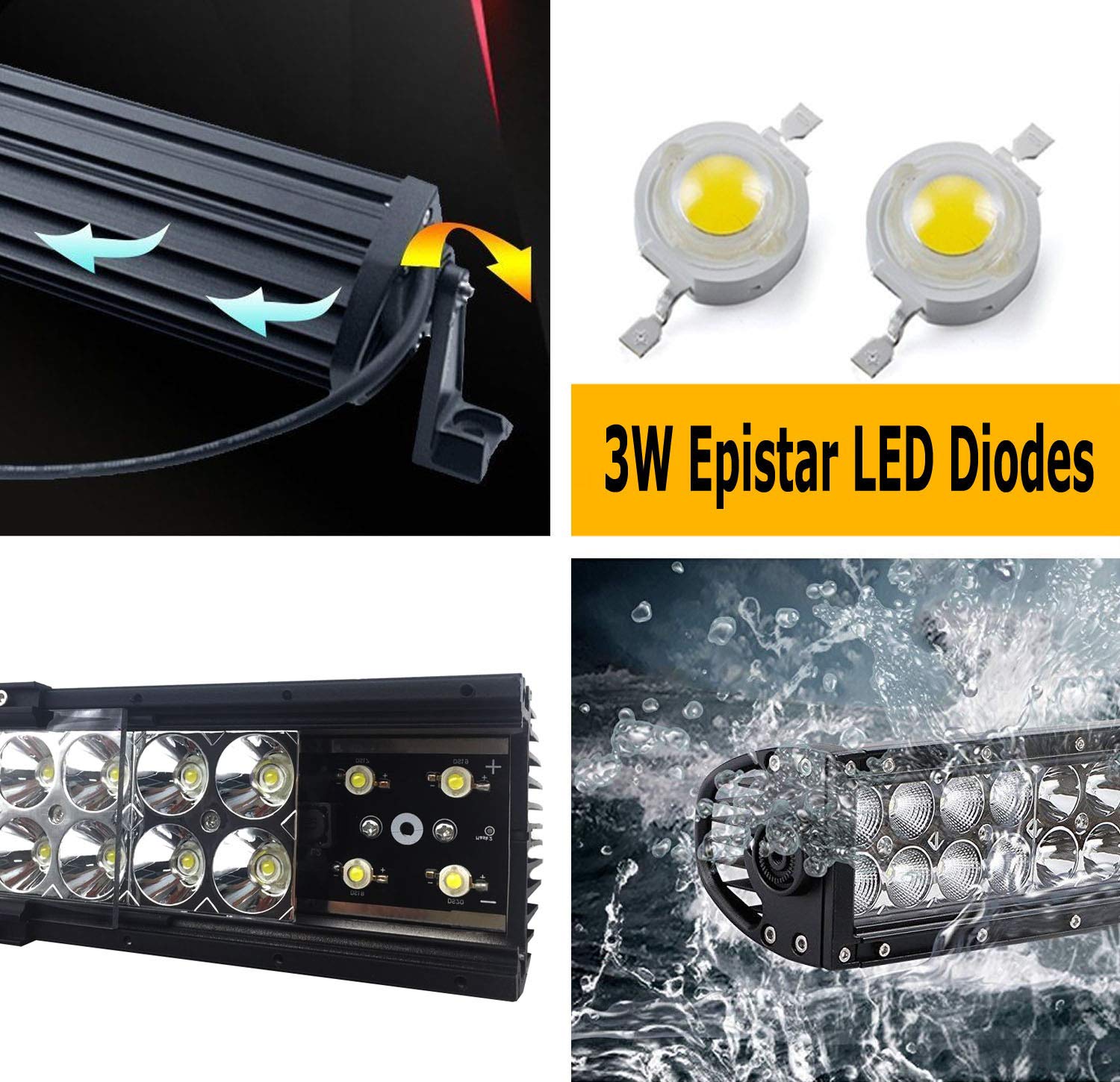 iJDMTOY Lower Grille Mount LED Light Bar Kit Compatible with 2009-14 Ford F-150 or Raptor, Includes (1) 96W High Power LED Lightbar, Lower Bumper Opening Mounting Brackets & On/Off Switch Wiring Kit
