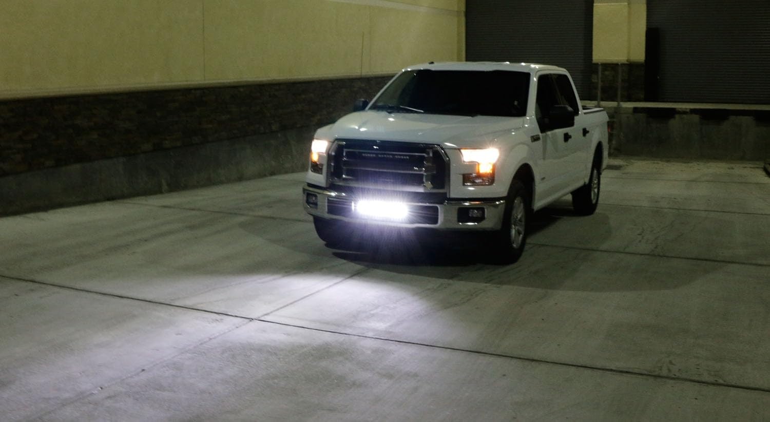 iJDMTOY Lower Grille Mount LED Light Bar Compatible with 2015-20 Ford F150 XLT Lariat Limited, Includes (1) 96W High Power LED Lightbar, Lower Bumper Opening Mount Brackets & On/Off Switch Wiring