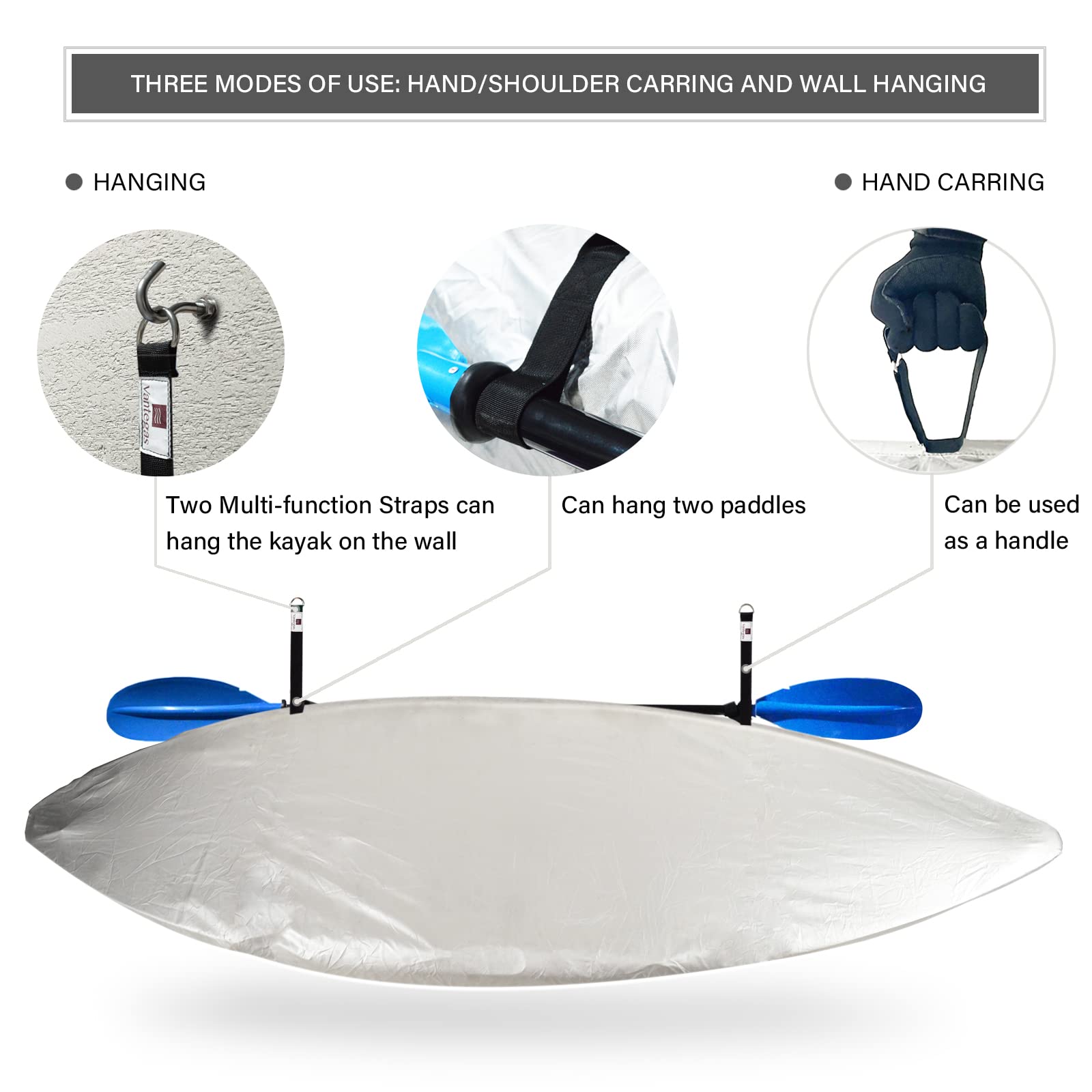Kayak Cover (Suitable for (11.2-13.8ft) Kayak)