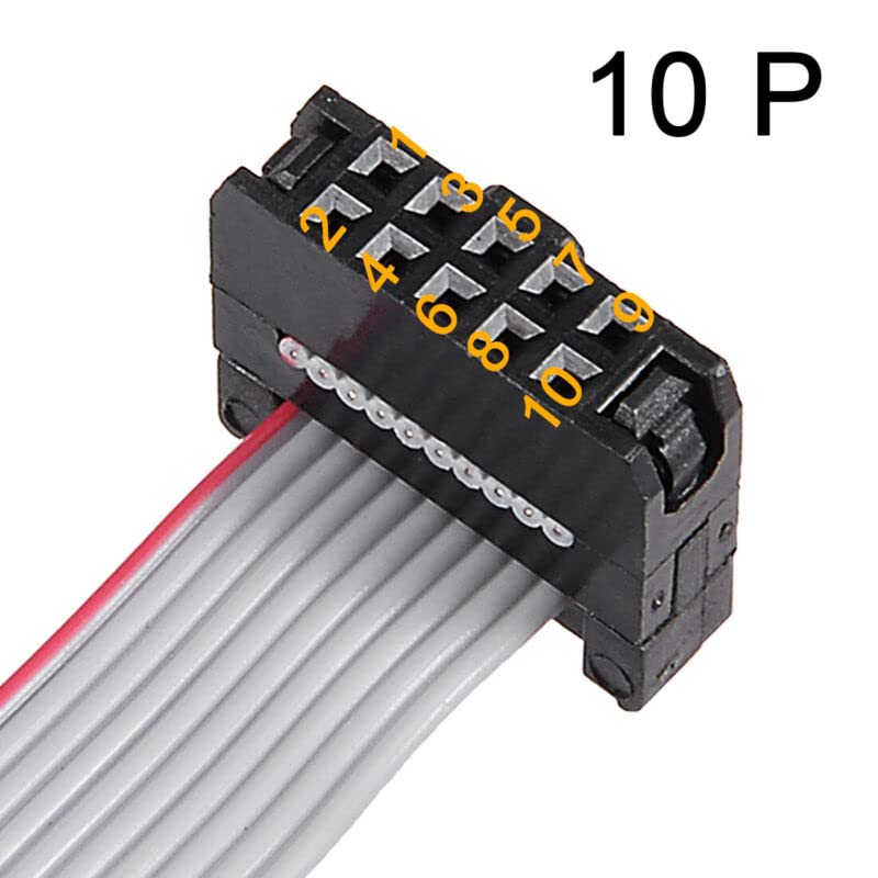 Tool parts IDC 10 Pins Connector Flat Ribbon Cable Female Connector 30cm 2mm Pitch - 5pcs