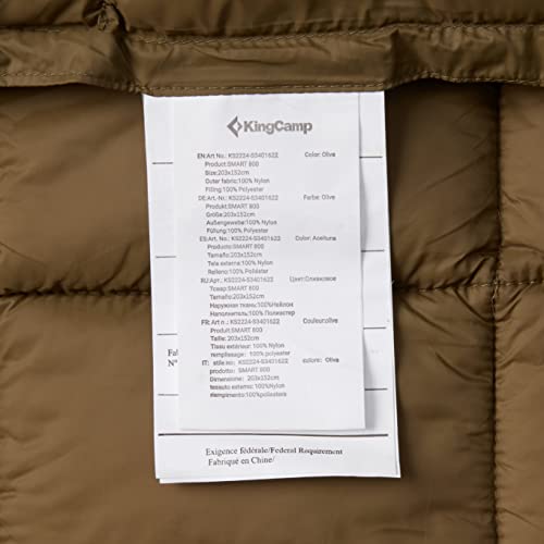 KingCamp Blanket Multipurpose KingLoft 518g Packable Lightweight Down Alternative Waterproof Warm Sleeping Bag