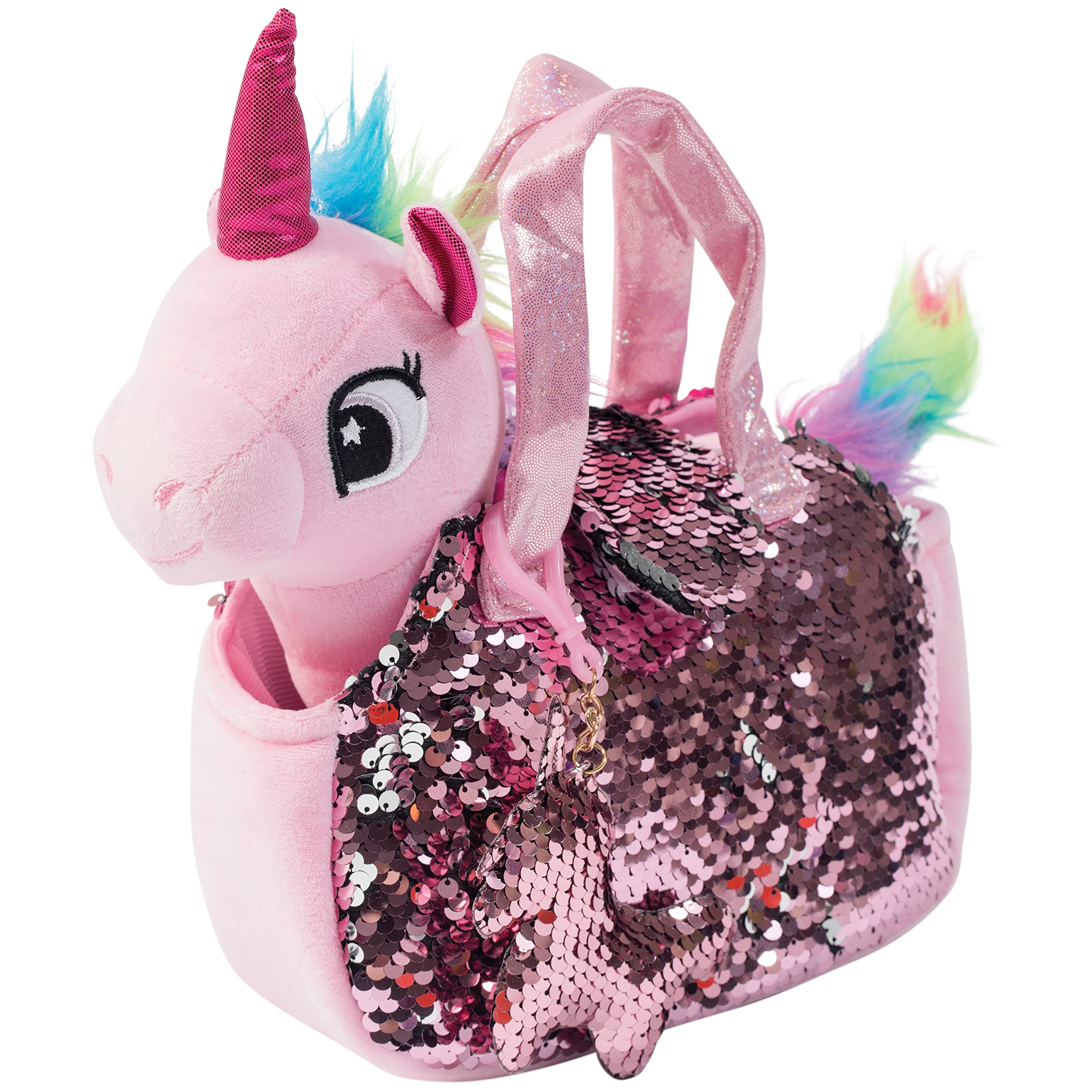 Little Jupiter Plush Pet Set w/Purse - Unicorn Stuffed Animals - Unicorn Stuffed Animals for Girls - Unicorn Plush - Stuffed Unicorns - Unicorn - Unicorn Gift for Age 4-5 - 6-7 yrs (Pink Unicorn)
