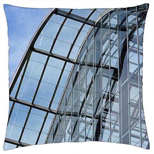 LESGAULEST Throw Pillow Cover (24x24 inch) - Greenhouse Modern Architecture Glasshouse