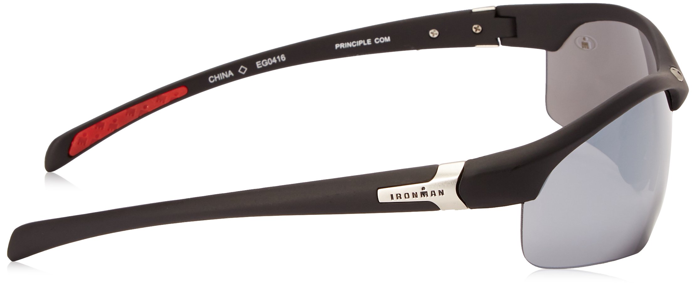 IRONMAN Men's Principle Wrap Sunglasses, Matte Black Rubberized, 71 mm