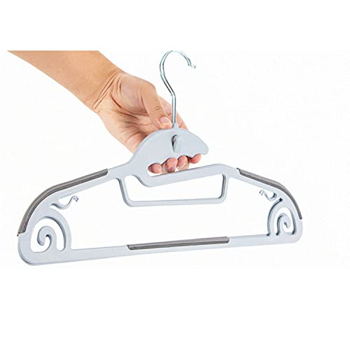 Sisnails Coat Hanger with Clothes Hanger Connector Hooks,Non-Slip Design, 0.2 Inches Thick, 360 Degree Swivel Hook,Dark Gray,10Pack