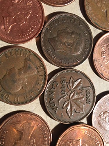 Roll Canadian Cents Canada Pennies 50 Coins Set 1940's to Present Great for Collectors