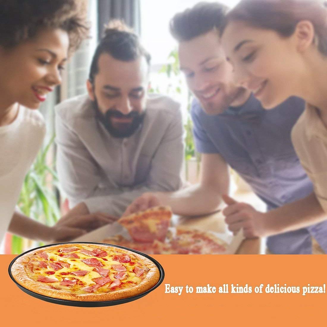 ODDIER 14inch Nonstick Pizza Pan,Carbon Steel Baking Oven Pizza Tray Pie Pans