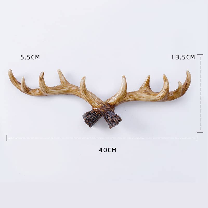 Wall Mount Hook,Coat Rack Wall Mounted,Retro Antlers Hook Decoration Wall Mount Hook Heavy Duty Hanger Towel Rack Light Color
