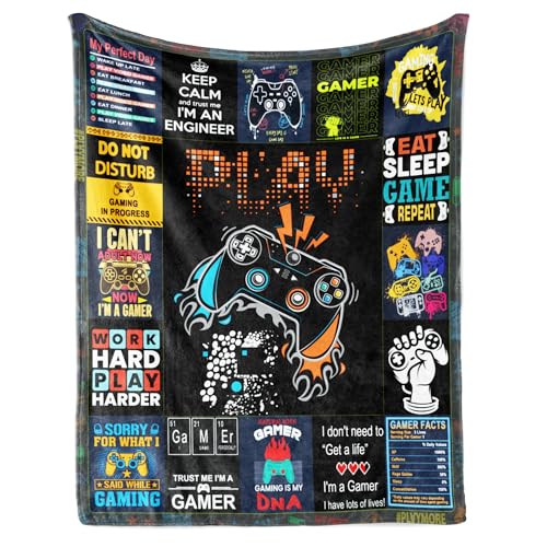 Shanfeirui Gamer Gifts - Perfect for Teens & Adults - Game Room Decor - Video Game Lover Gifts - Gaming Blanket - Gift Ideas for Gamers - Best Gifts for Men & Boys - 50" x 60" Gaming Blanket