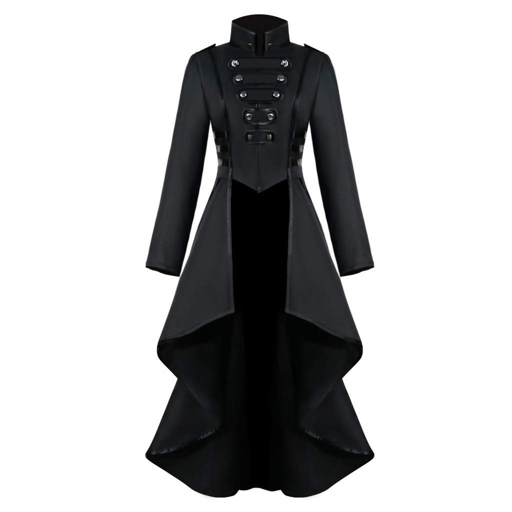 Kaitobe Women's Winter Vintage Gothic Tailcoat Button up Steampunk Jacket Tuxedo Coat Wedding Uniform Blazer Jacket
