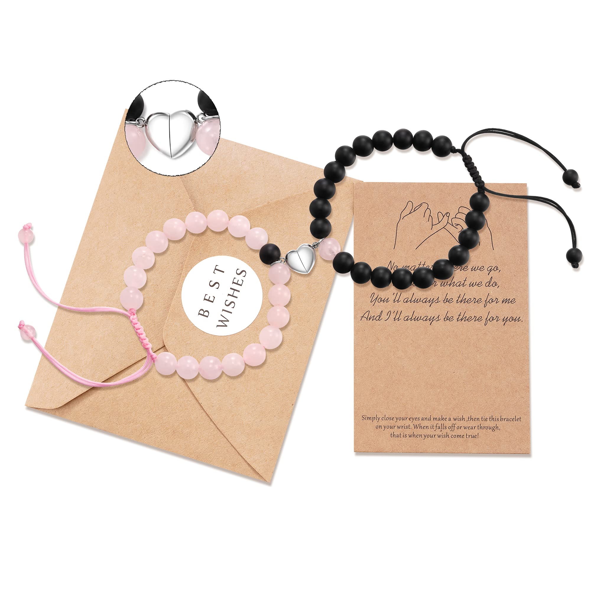 KINGSIN Matching Bracelet for Couples Long Distance Relationship Love Bracelets Jewelry Gifts for Women Men Boyfriend Girlfriend Him His Hers Husband Wife Bf Gf Lover