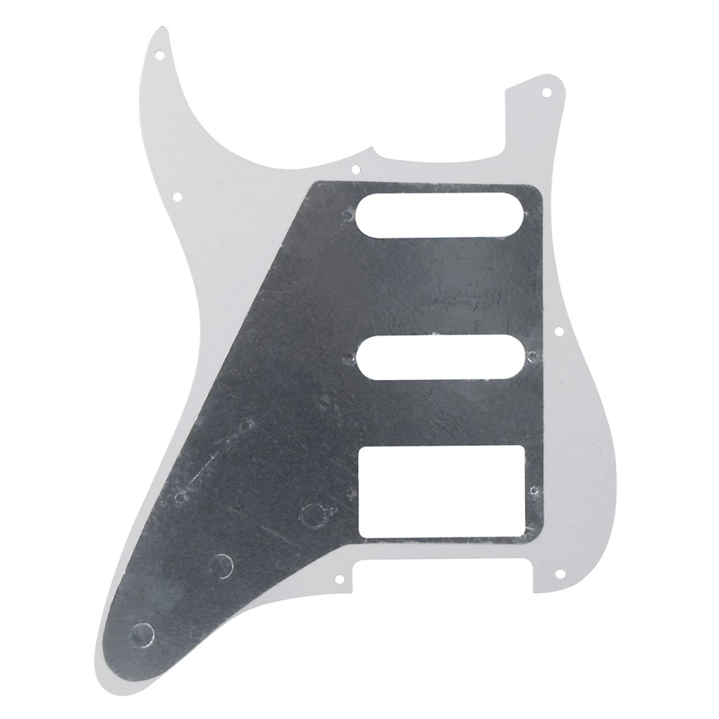 IKN 4Ply White Pearl Strat Guitar HSS Pickguard Tremolo Cavity Cover Fit Fender Standard Stratocaster Style Guitar Part