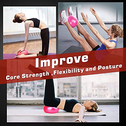 MOMPLUS 6 Inch Exercise Pilates Mini Yoga Balls Barre for Home Stability Squishy Training Physical Therapy Improves Balance Core Strength Comes with Pump(Purple, 6 Inch)