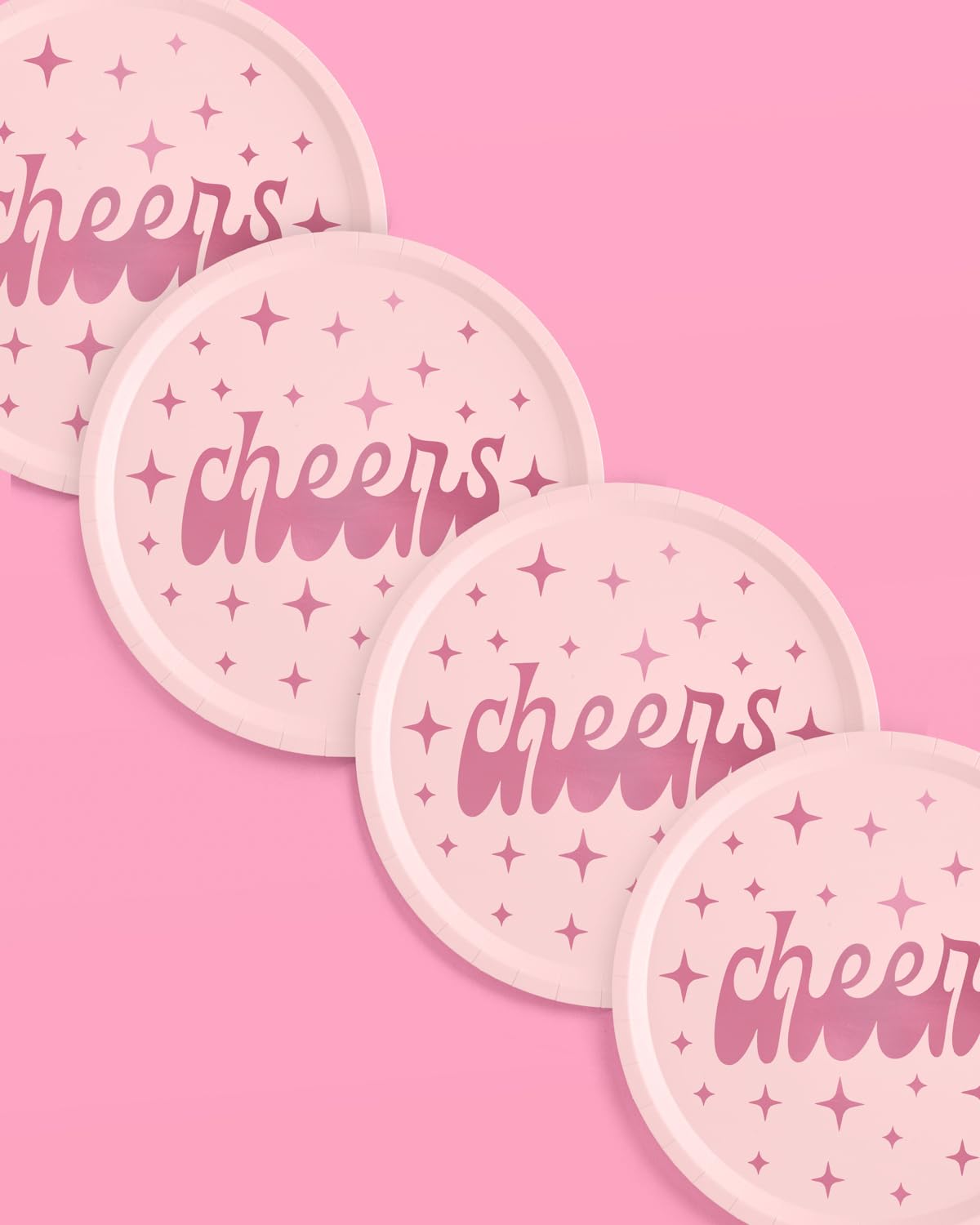 xo, Fetti Cheers Plates - 25 pcs | Bachelorette Party Decorations, Birthday Party Decor, Baby Shower Supplies, Bridal Tableware