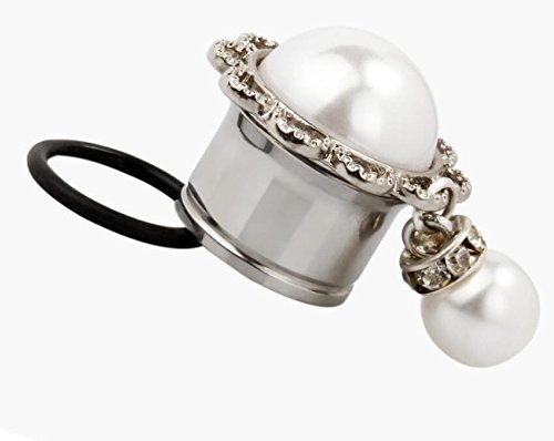 IPINK-Stainless Steel Pearl Pendant Ear Piercing Tunnel and Plugs Ear Expender Gauges (00G(10mm))