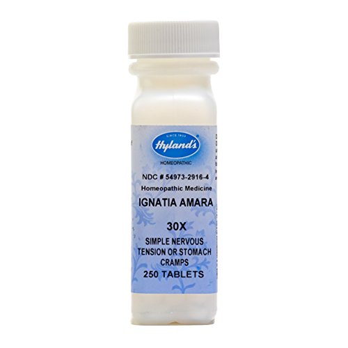 Hyland's Ignatia Amara 30X Tablets, Natural Relief of Simple Nervous Tension or Stomach Cramps, 250 Count
